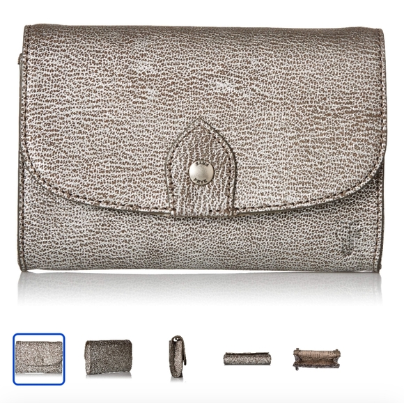 Frye | Bags | Frye Metallic Silver Leather Crossbody Wallet | Poshmark